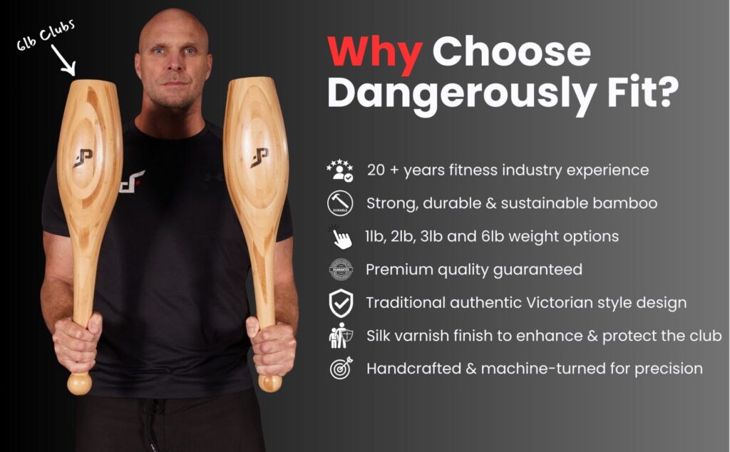 Wooden Indian Clubs USA - Shop Online - 1lb, 2lb, 3lb & 6lb